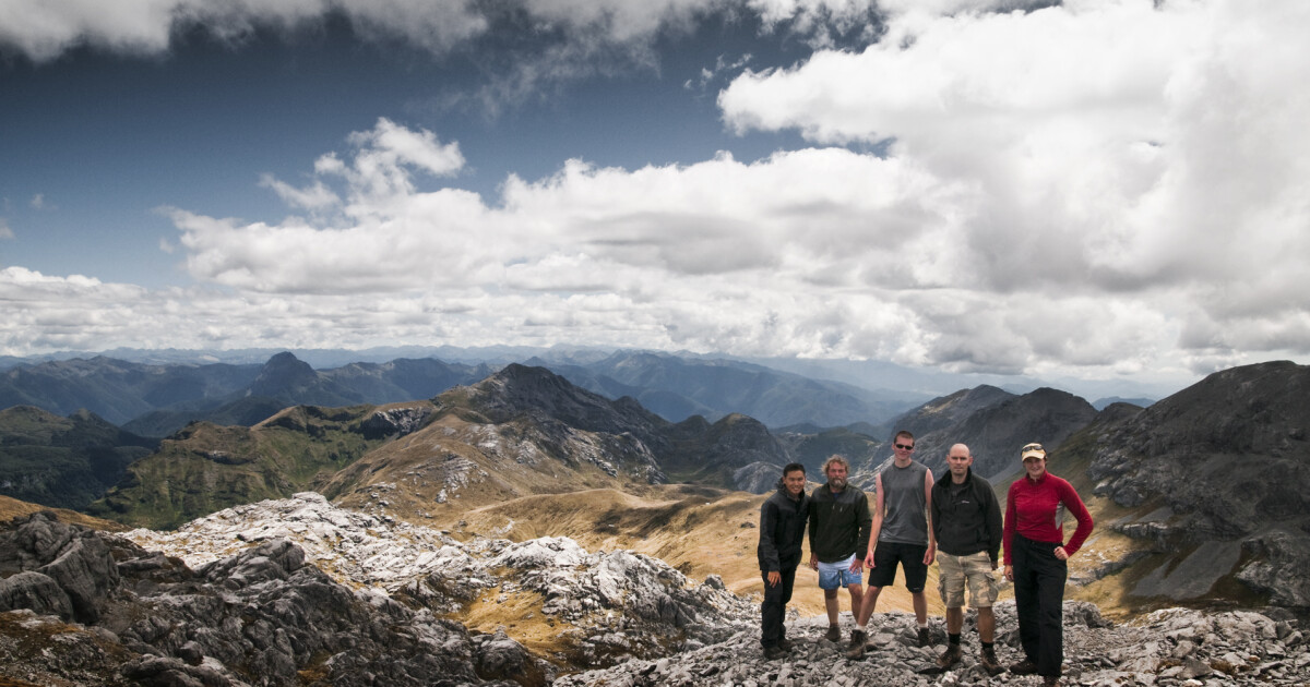 Group picture on Robert Ridge | Hiking New Zealand