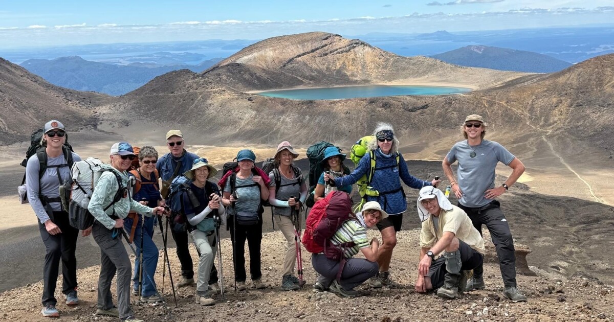 We pass along the Tongariro Alpine Crossing - a section of the multi ...